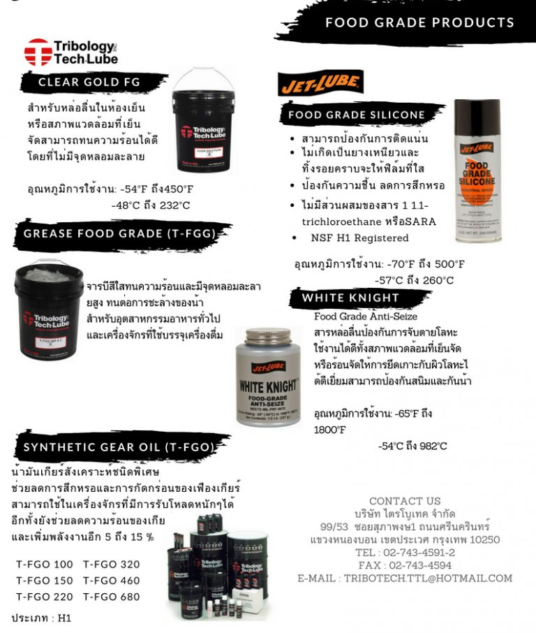 TRIBO TECH – SPECIALTY LUBRICANTS